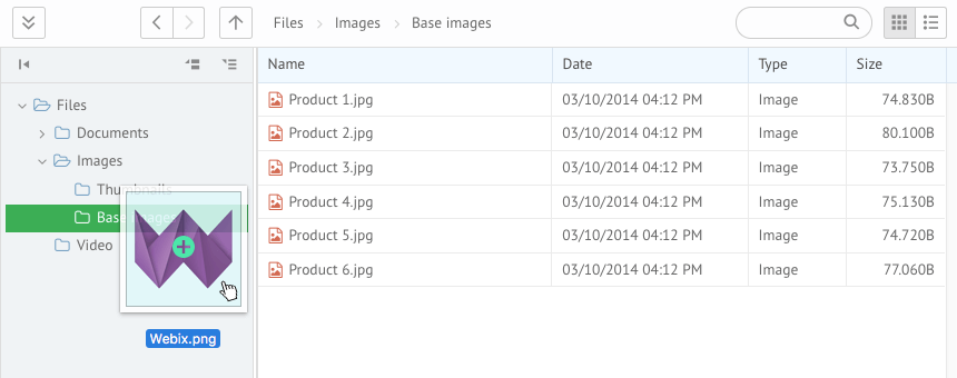 Javascript File Manager Library Html5 File Manager For Web Webix