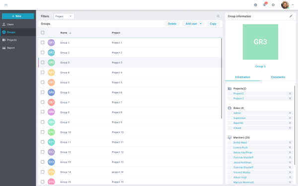 JavaScript User manager widget I Webix